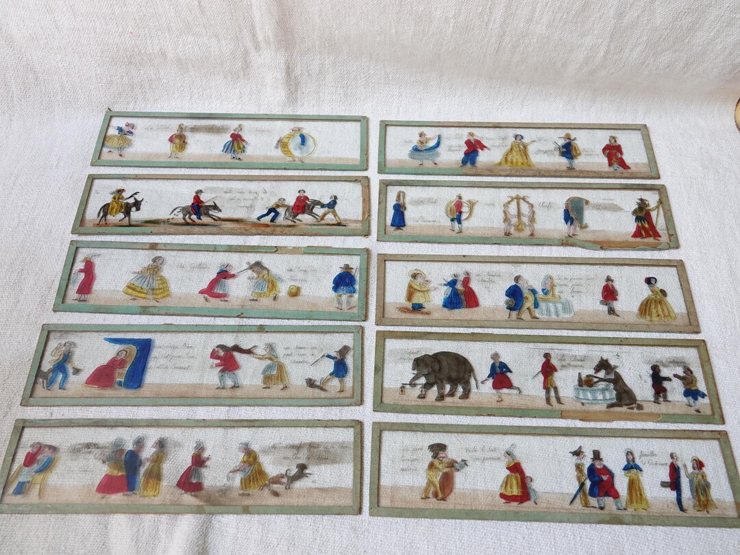 Antique Magic Lantern Slides, French Storyboard Glass Films, C19th - Etsy