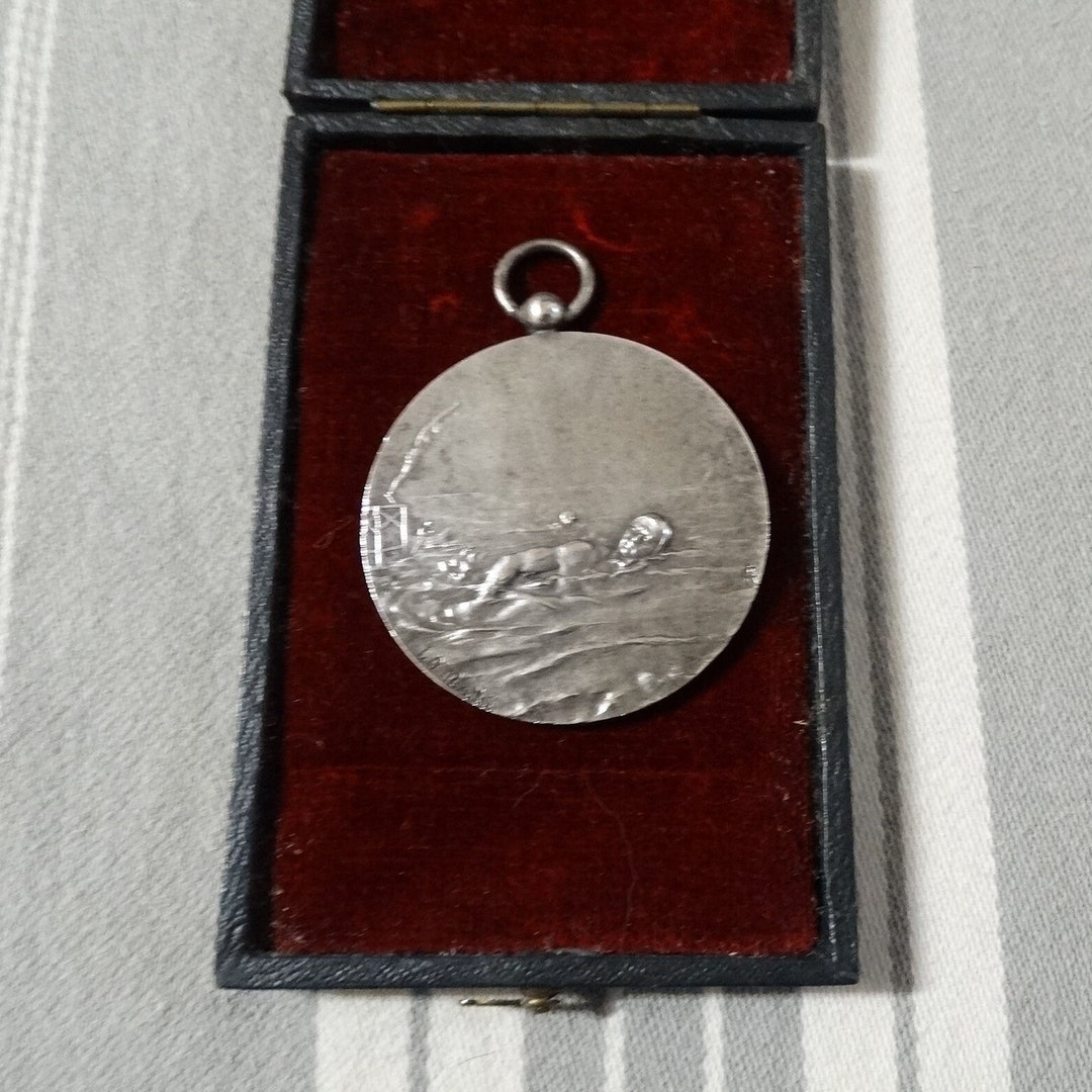 Swimming Medal/art Deco Medal/vintage Silver Diving Medal/lo Mattei ...