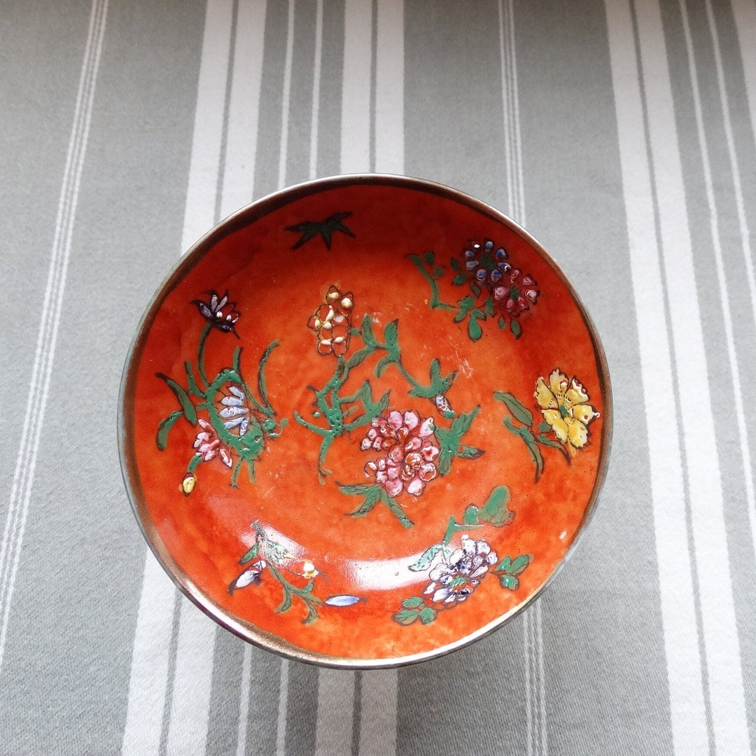 Yang Cheng Porcelain Dish/vintage Guangzhou Enameled Porcelain/1970s ...