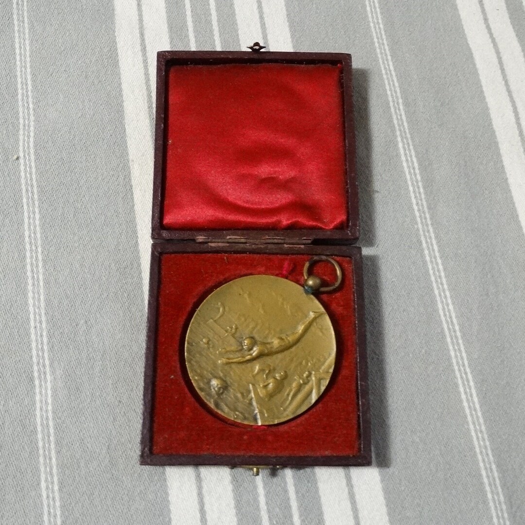 Swimming Medal/art Deco Medal/vintage Bronze Diving Medal/lo Mattei ...