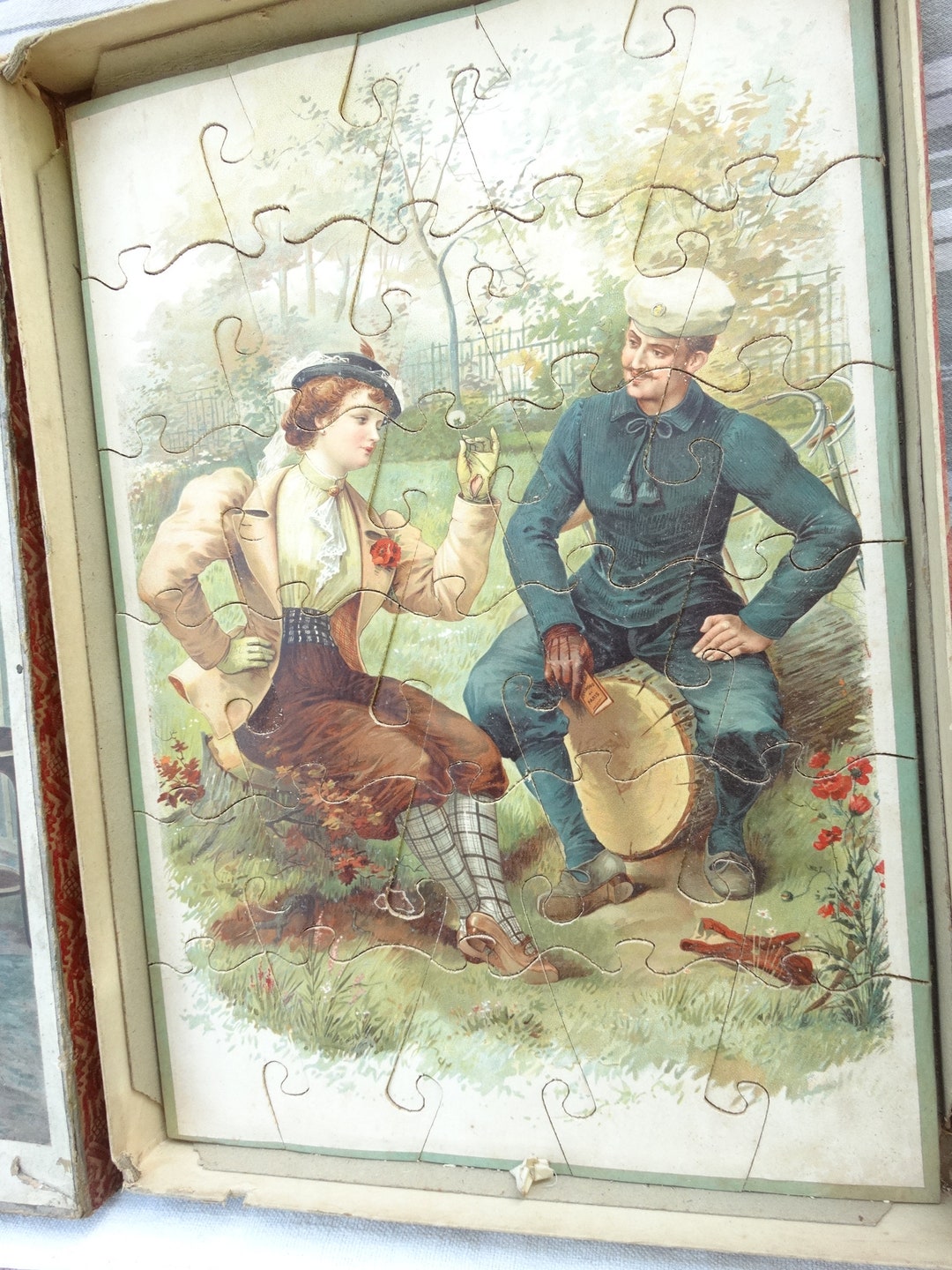 4 Antique Jigsaws/boxed Set of Wooden Jigsaws/interlocking Wooden ...