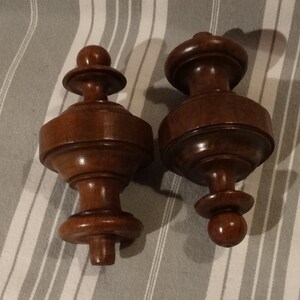 Pair Wooden Finials/antique Turned Walnut Finials/pediment ...