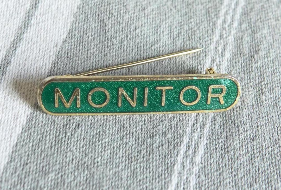 Vintage Monitor Badge/green Enamel Monitor Pin/lapel Badge/fattorini ...