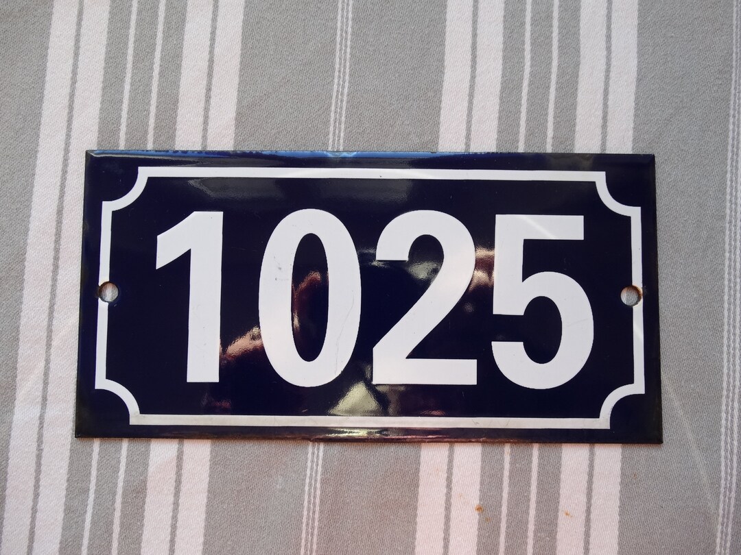 Enamel 1025 House Number/vintage French Number 1025/enamel Plaque/house ...