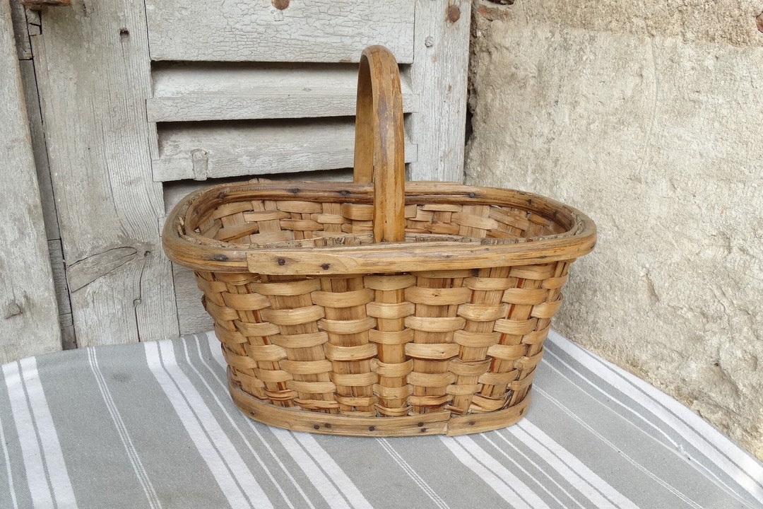 Small Splint Basket/vintage Tiny Gathering Basket/flower Display/woven ...