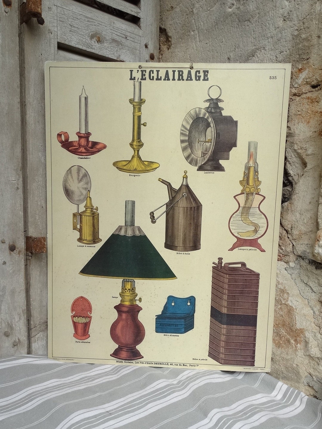 1980s Lights & Lighting Poster/vintage Reproduction Deyrolle Classroom ...