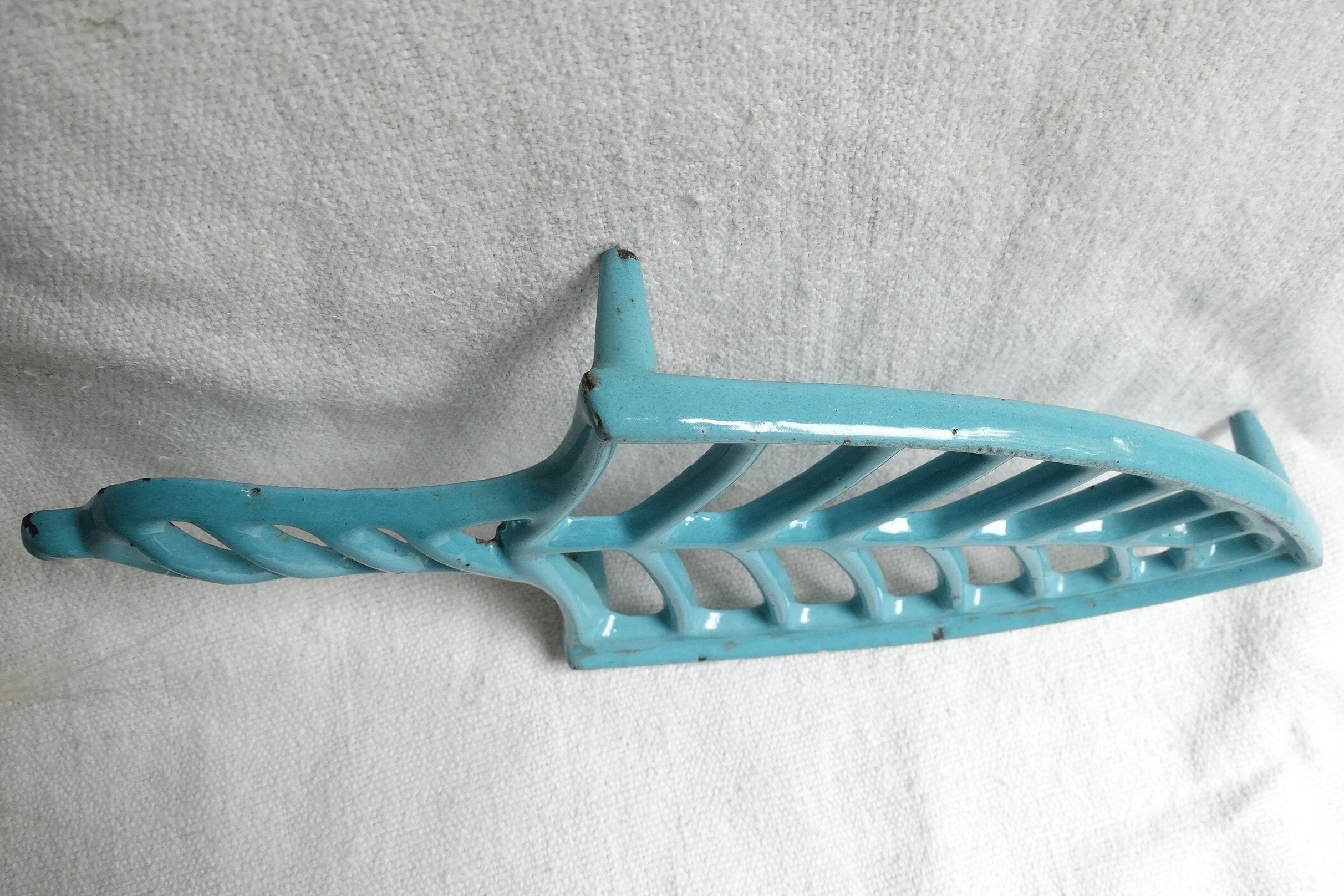 Vintage Enamel Flat Iron Stand/pressing Iron Rest/mid Century - Etsy