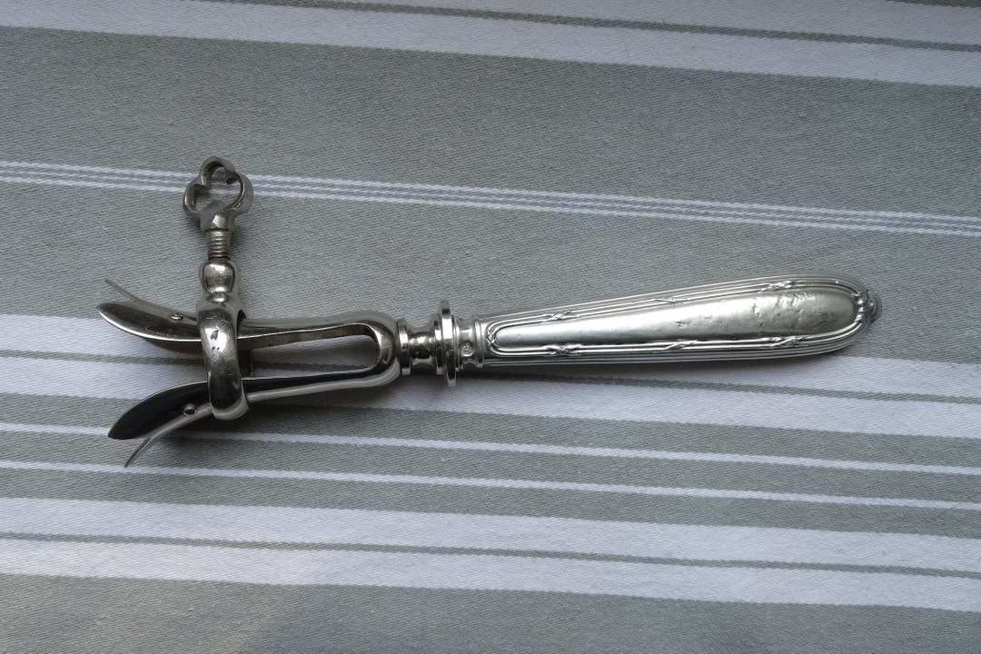Antique Ham Bone Clamp/french Silver Lamb Shank Holder/c19th Manche à ...