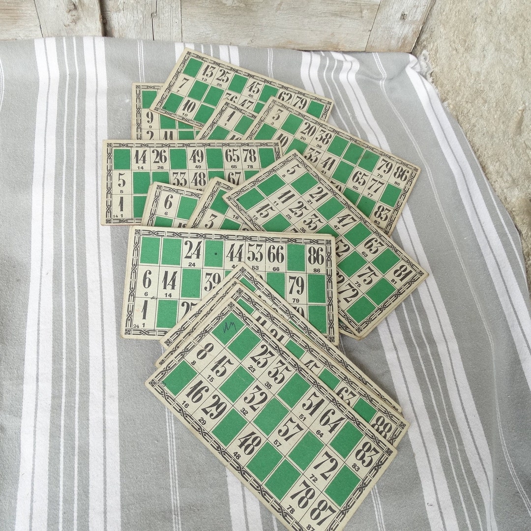 22 Vintage Loto Cards/assorted French Bingo Cards/house Housey ...