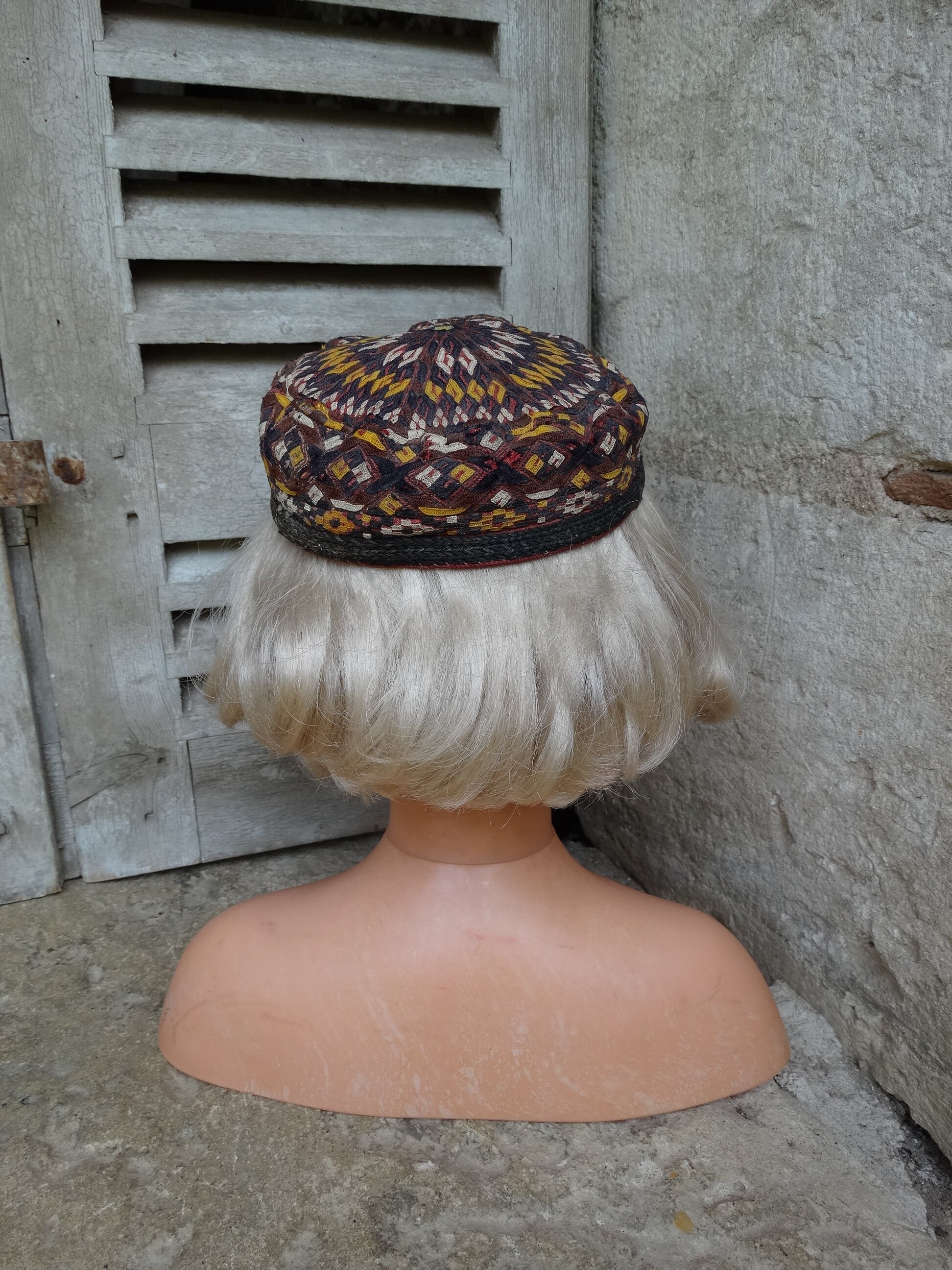 Antique Prayer Cap/early 1900s Embroidered Turkmen Tekke Cap in Very ...