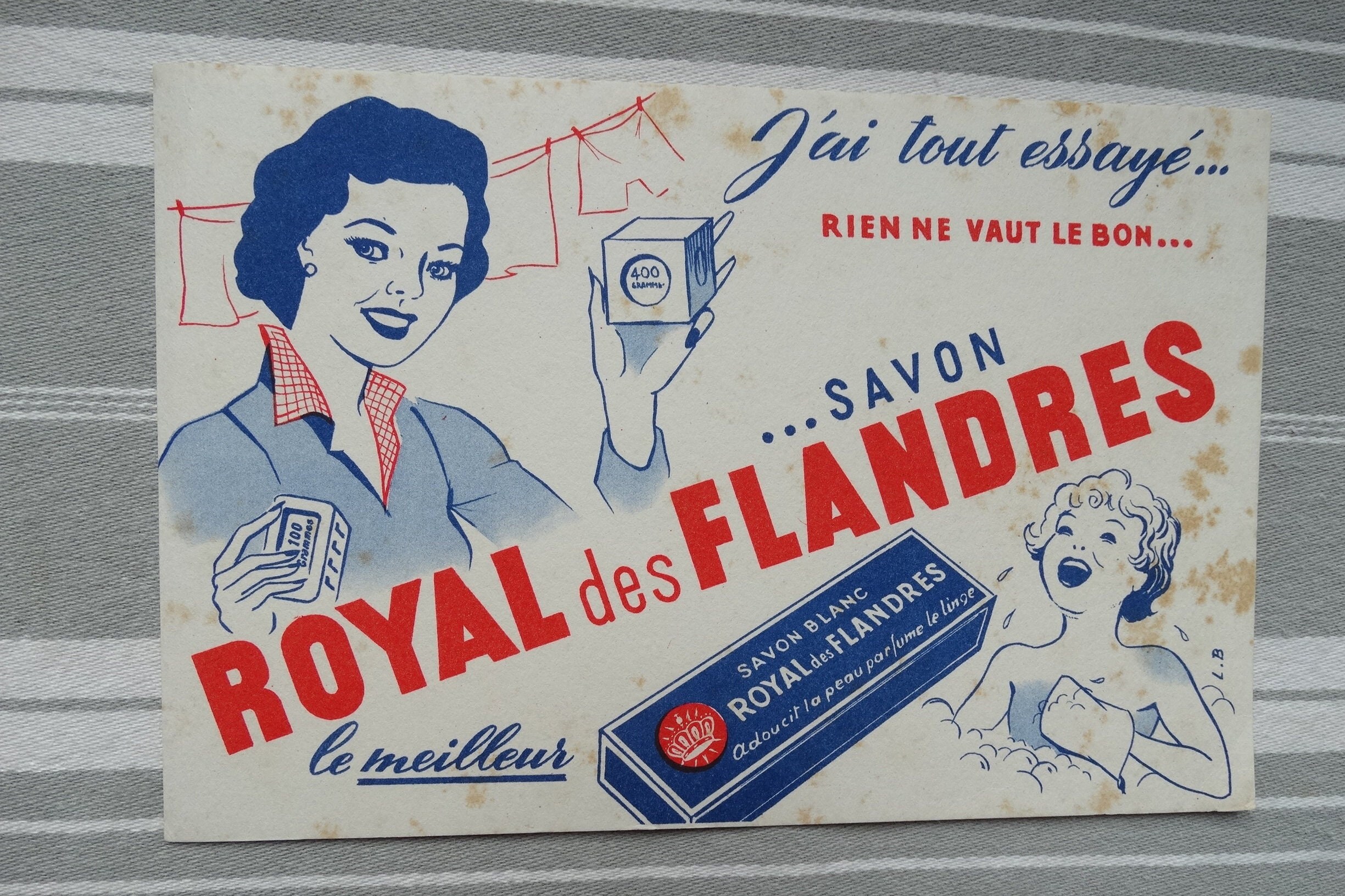 4 Blotting Paper Adverts/mid C20th French Laundry Aids/social History ...
