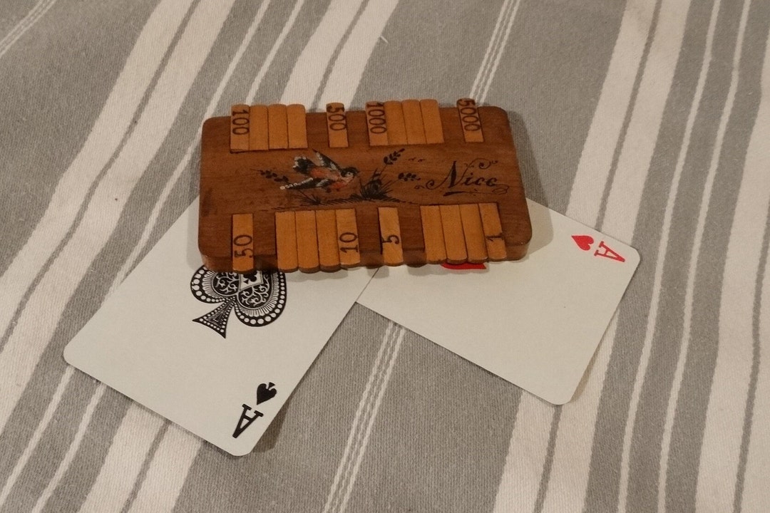 Antique Card Marker/souvenir of Nice/painted Card Game Scorer - Etsy