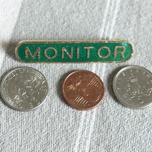 Vintage Monitor Badge/green Enamel Monitor Pin/lapel Badge/fattorini ...