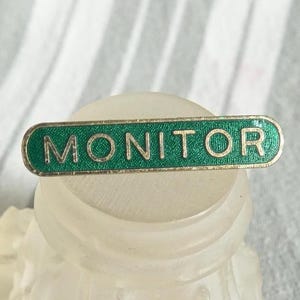 Vintage Monitor Badge/green Enamel Monitor Pin/lapel Badge/fattorini ...