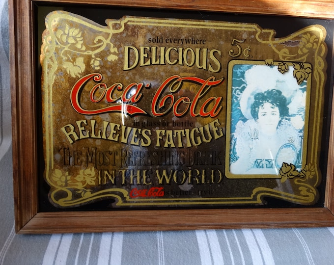 Coca Cola Advert/vintage Coca Cola Mirror Advert/1960s Coca Cola Mirror ...