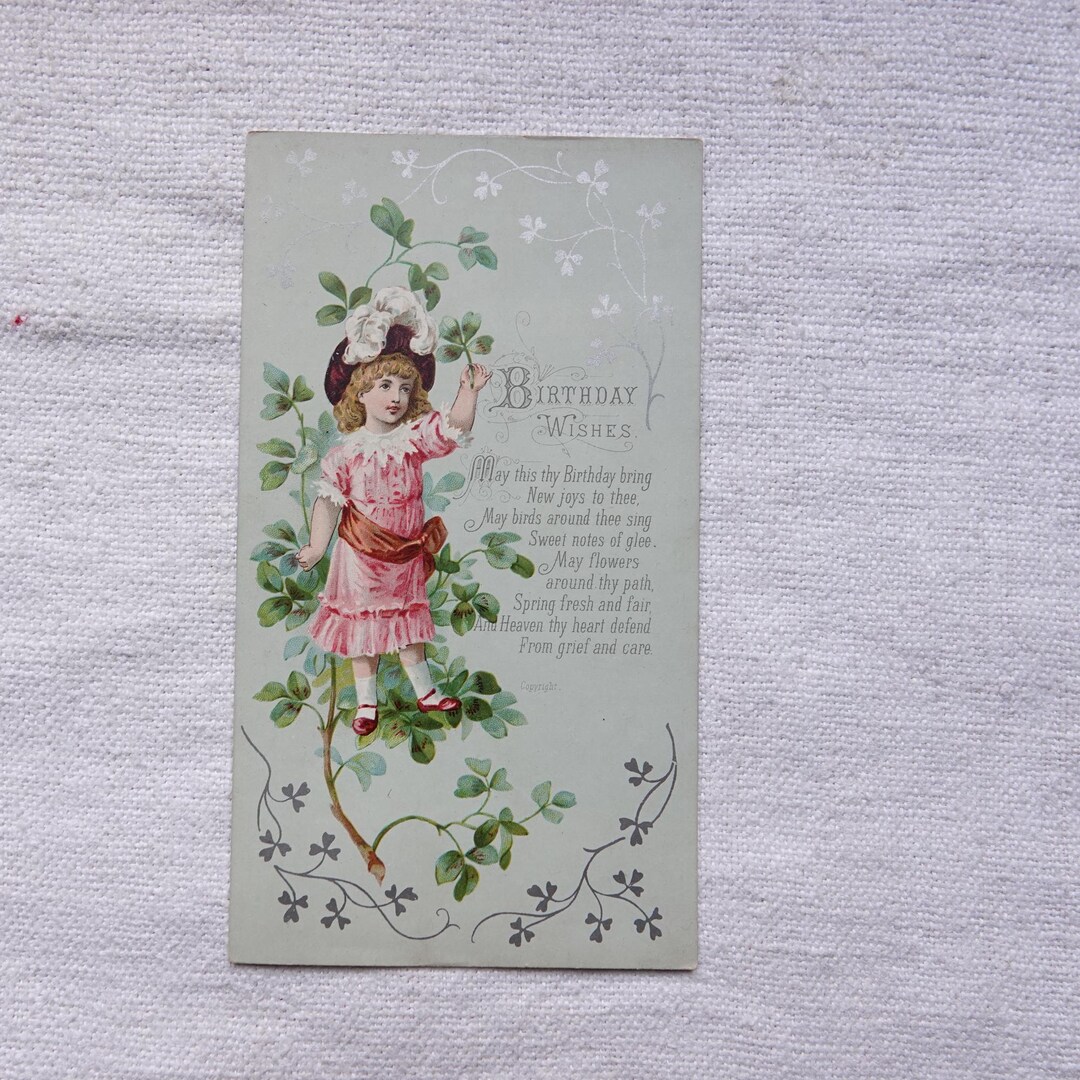Antique Postcard/early 1900s English Birthday Greetings Card/stage Prop ...