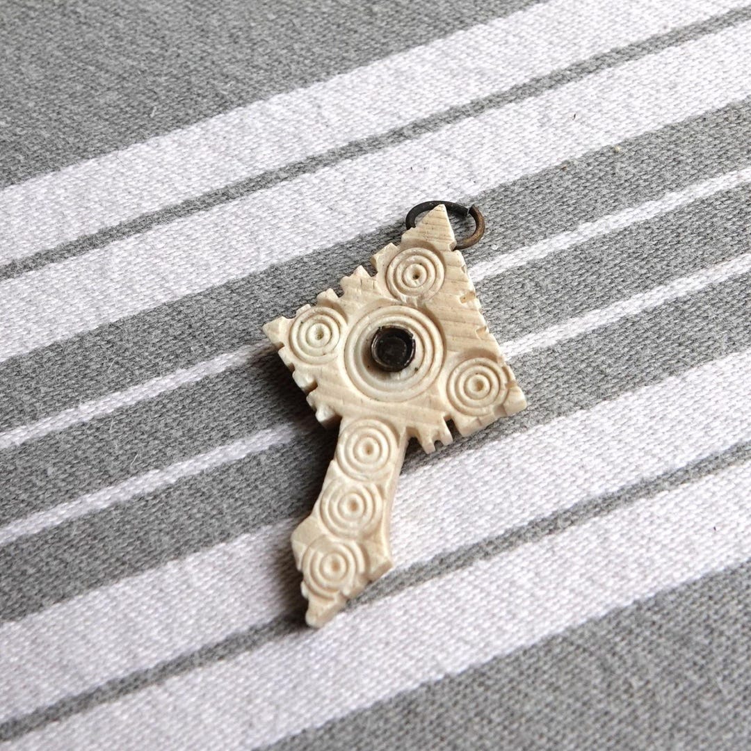 Carved Bone Cross With Stanhope/french Antique Photograph of Eiffel ...