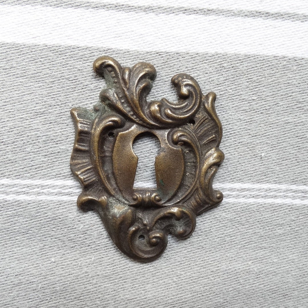 Antique Escutcheon/rococo Style Lock Plate/vintage French Keyhole Plate ...