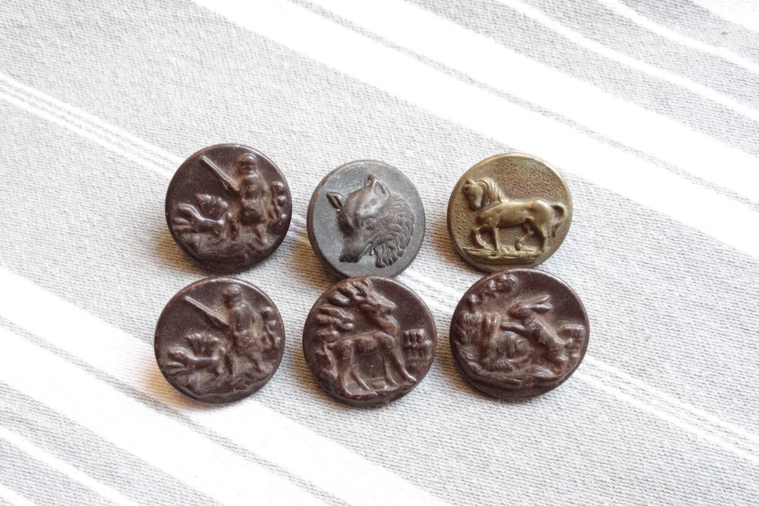 6 Antique Hunting Buttons/boutons Venerie/bouton De Louveterie/french ...