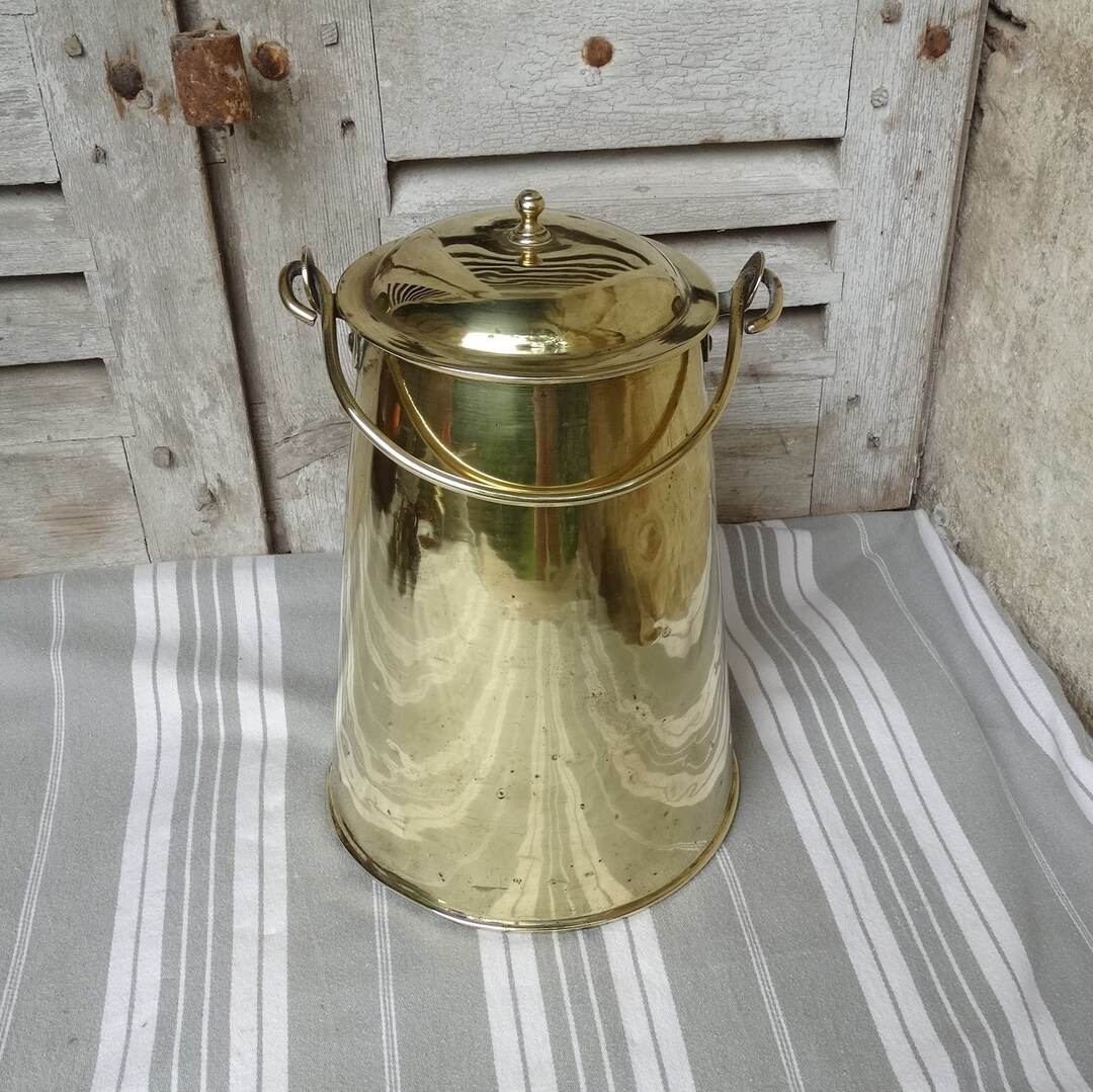 Antique Brass Milk Pail/victorian Milk Can in Brass/large Brass Milk ...