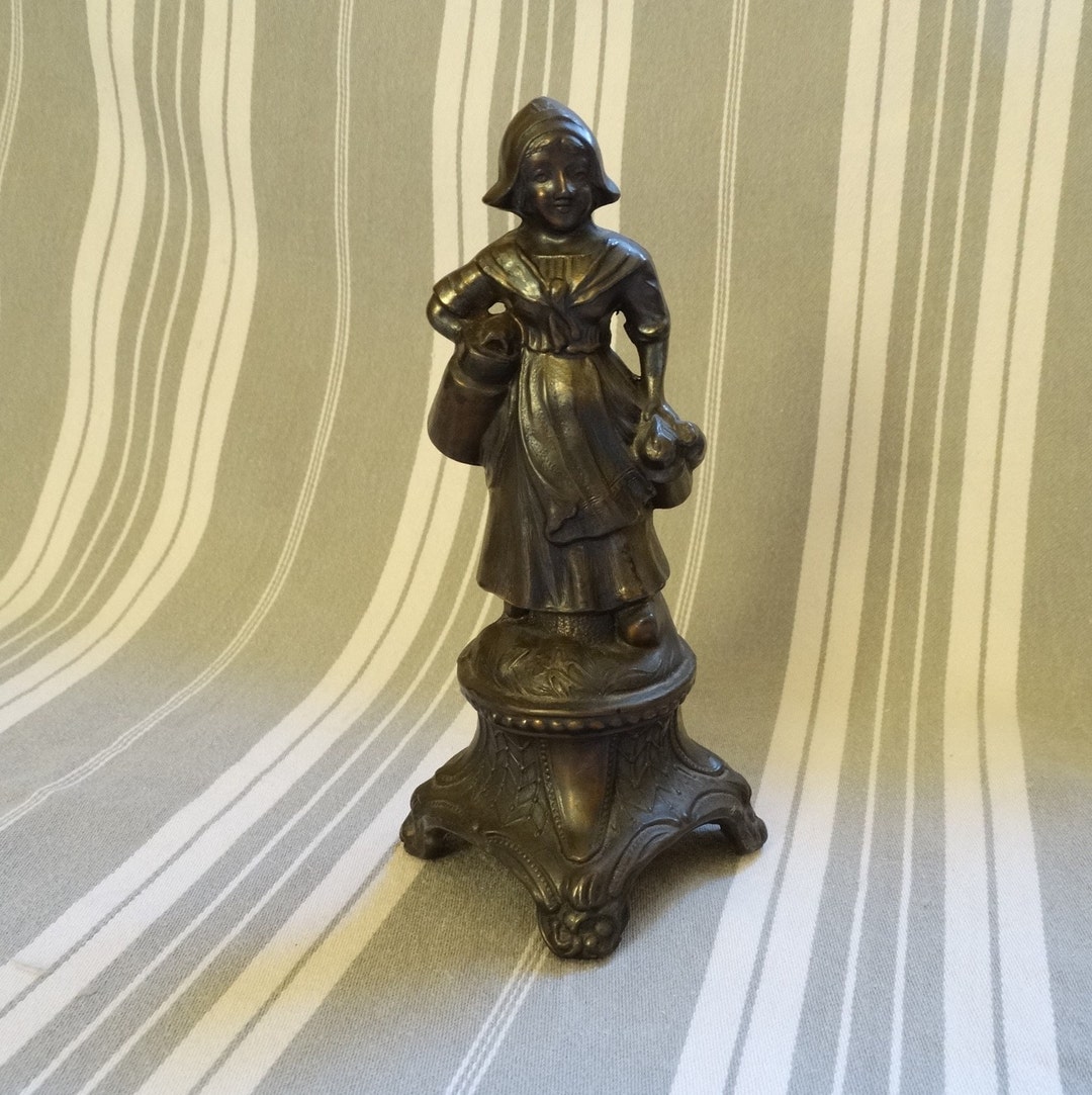 Janco Milk Maid Figurine/antique Dairy Maid Statuette/alloy Metal ...