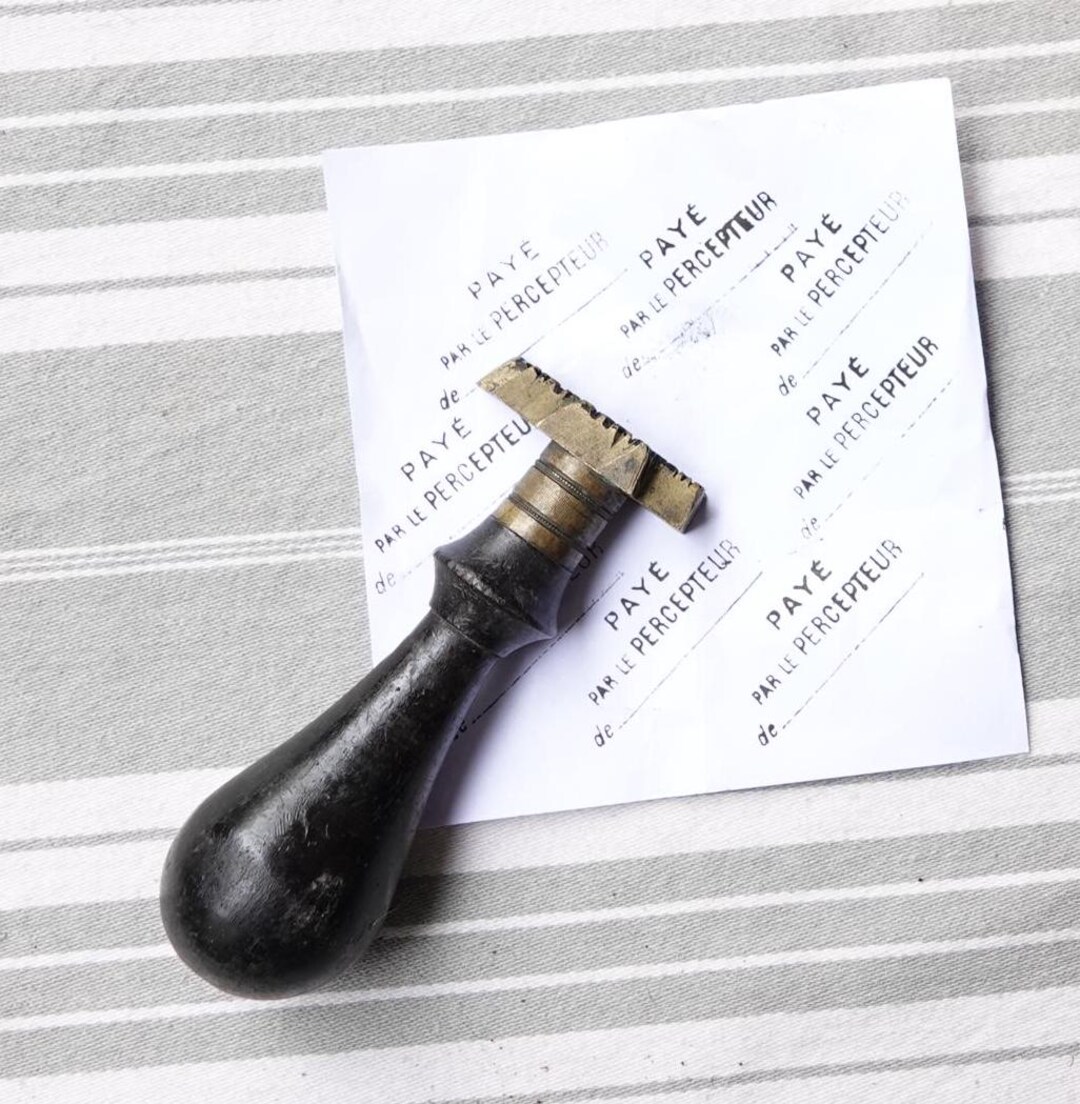 Antique Ink Stamp, Paid by the Collector/tax Collector's Stamp/official ...