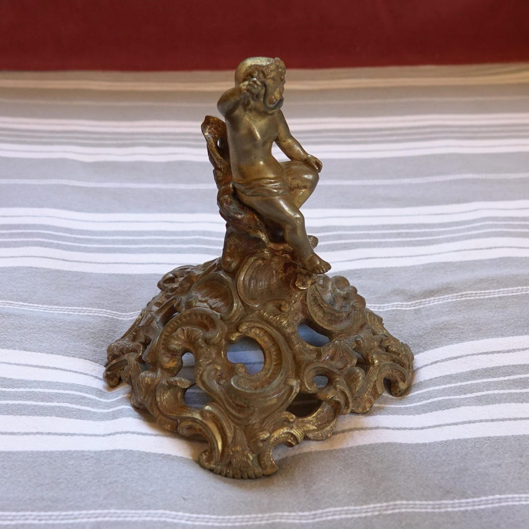 Pocket Watch Stand/antique Cast Brass Cherub Fob Watch Hanger/rococo ...