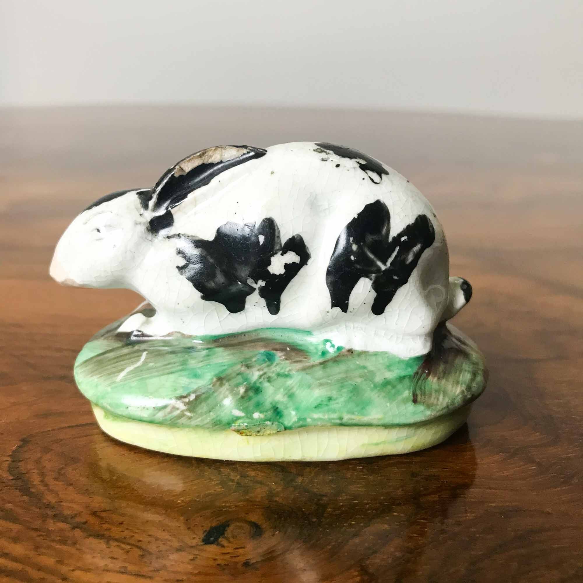 19th Century Staffordshire Pottery Rabbit Rare Antique - Etsy