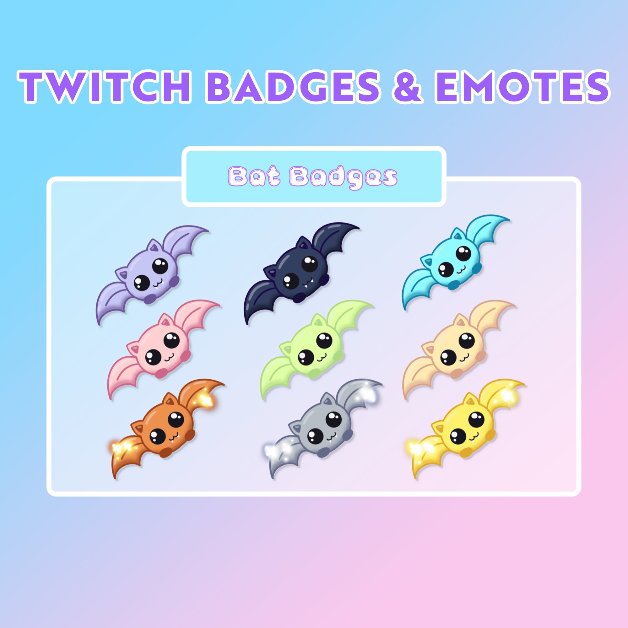 BAT BADGES, TWITCH Subscriber Loyalty Badges, Twitch Halloween Badges ...
