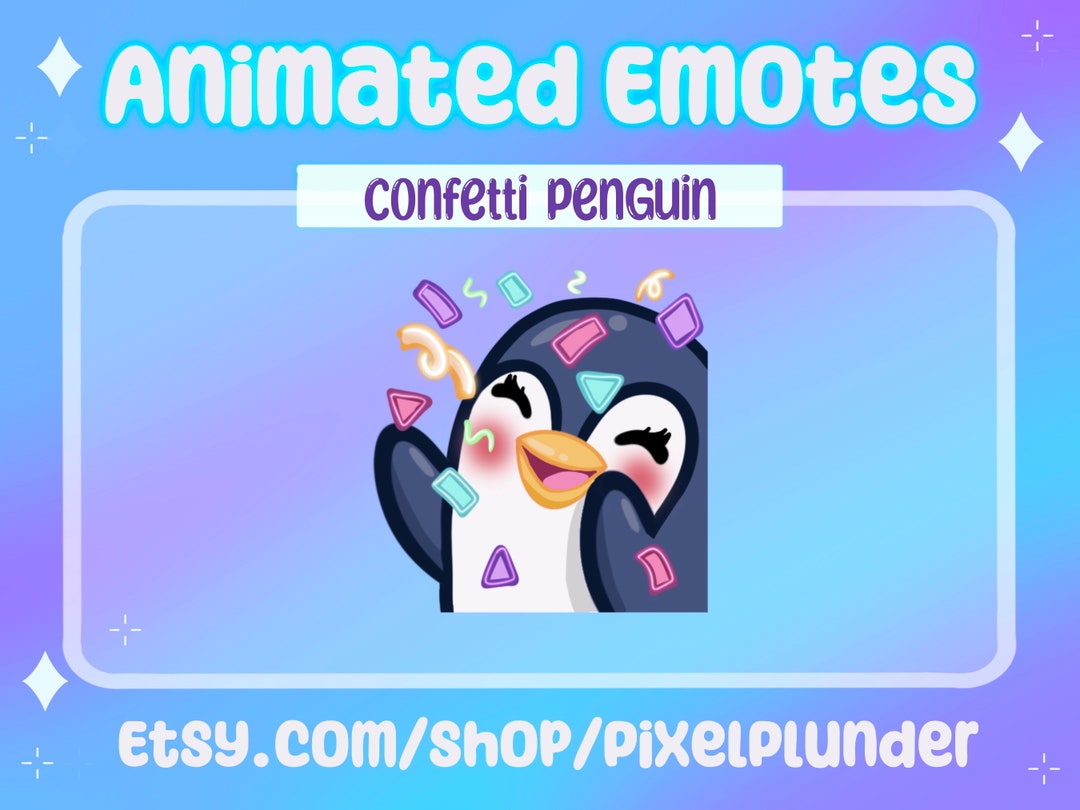 ANIMATED Penguin Confetti Emote Youtube, Twitch & Discord - Cute ...