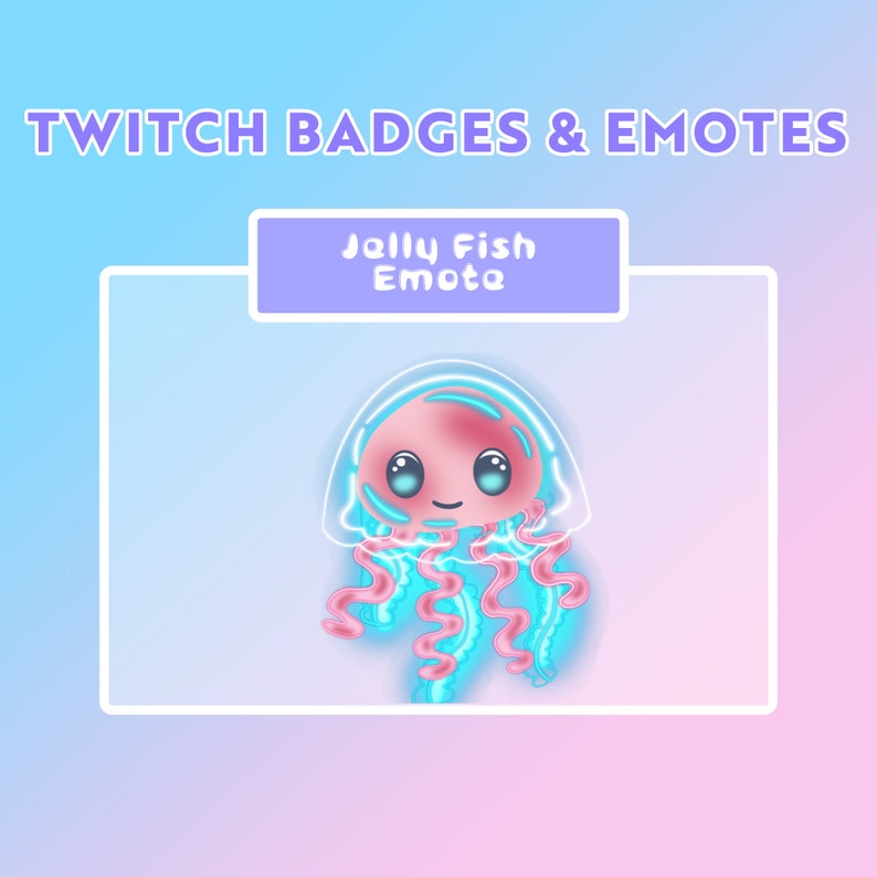 TWITCH EMOTE, Jelly Fish, Glowing Jelly Fish, Twitch Emote, Twitch Art ...