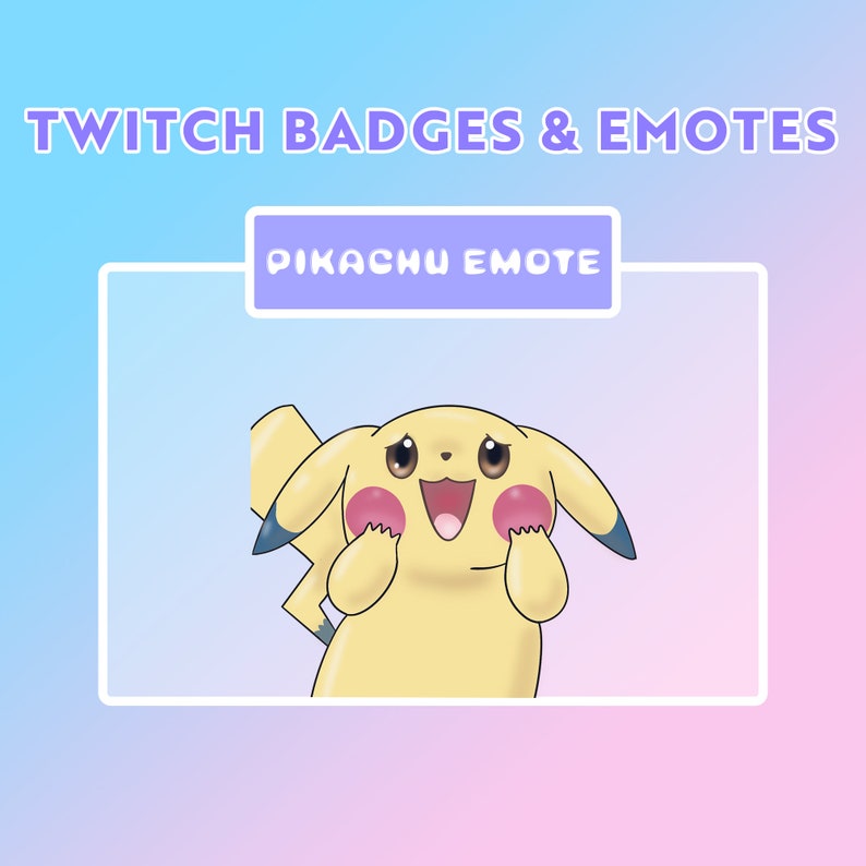 TWITCH EMOTE, Pikachu Emote, Twitch Art, Twitch Pikachu, Pokemon Emote ...