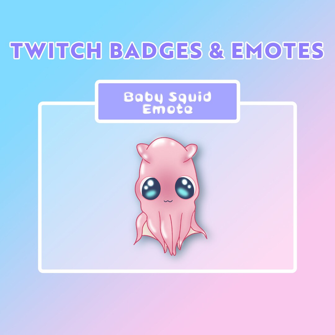TWITCH EMOTE, Baby Squid Emote, Twitch Art - Etsy