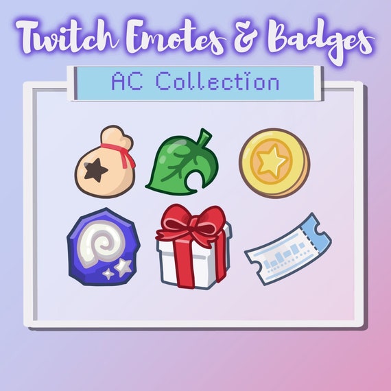 Animal Crossing Twitch Badges Emotes Subs Loyalty ACNH | Etsy