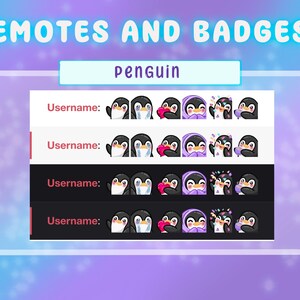 Set of 6 PENGUIN Emotes Youtube, Twitch & Discord - Cute Penguin Emotes ...