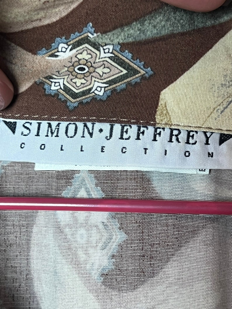 SIMON JEFFREY Vintage Dress Floral Print Retro Vintage Buttons Designer ...