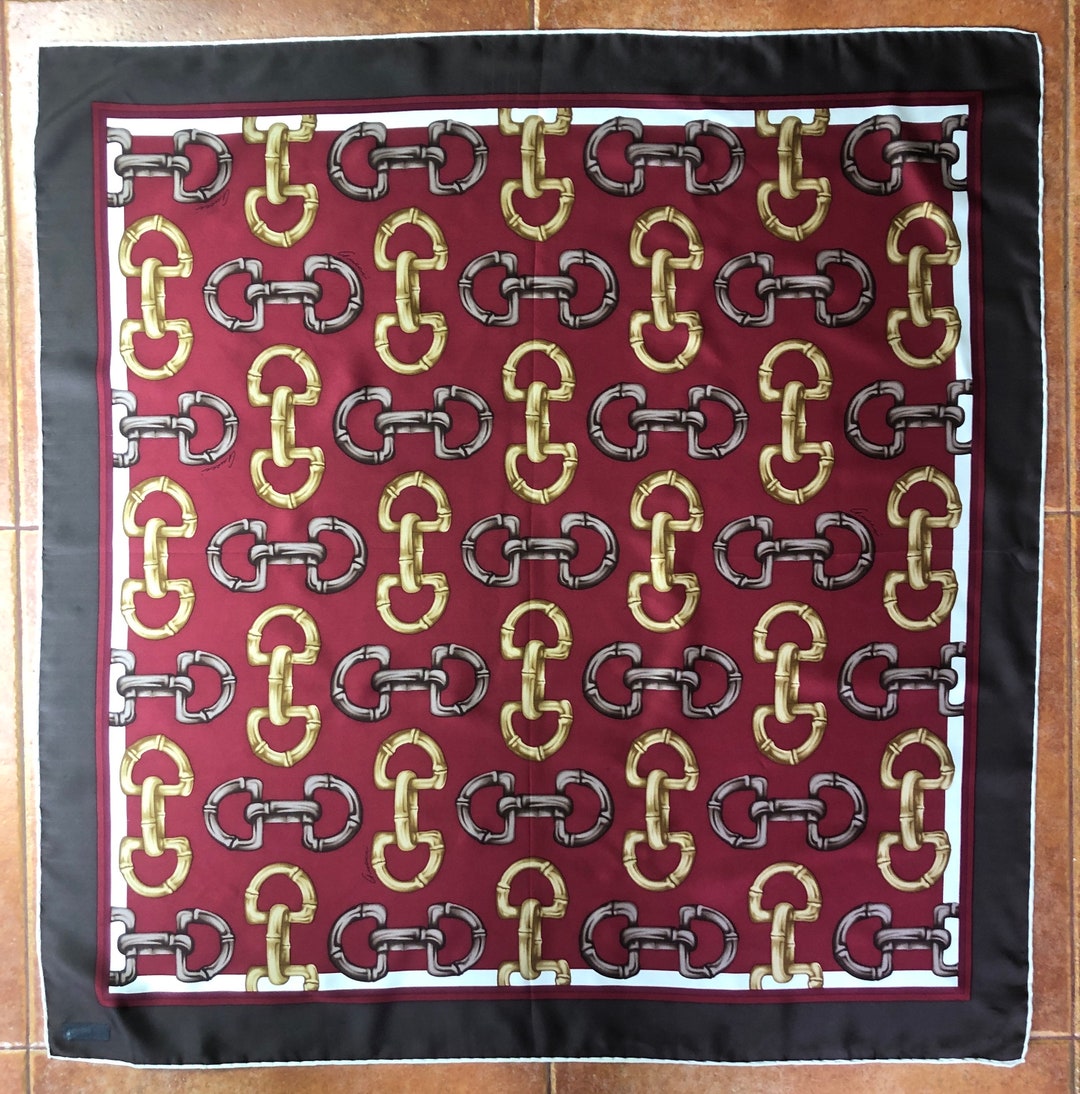 Gucci Vintage Scarf, Rare, Artistic Design, Exclusive Luxury, Silk ...