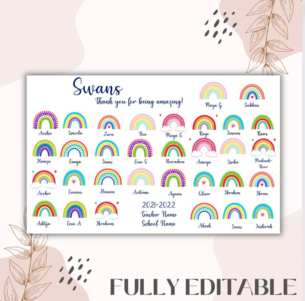 Personalised End of Year Gift for Students, Class Gift, Class Present ...