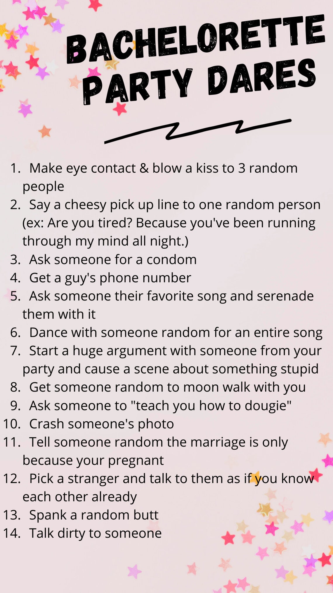 Bachelorette Party Dares naughty dirty bachelorette party | Etsy