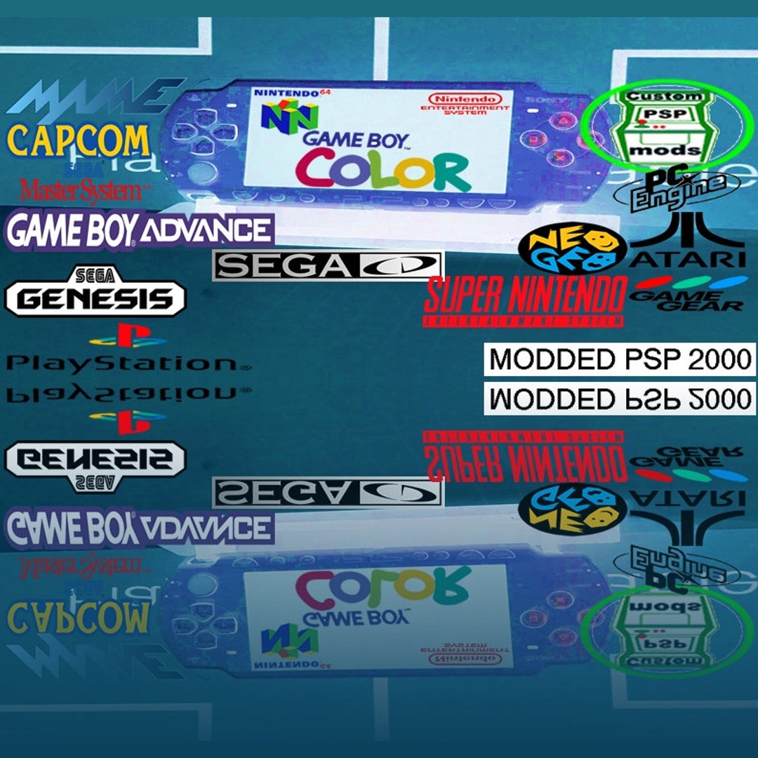 Red PSP 2000 Import Custom Modded Game Grab Bag Bundle Mega Pack 128 Gb ...
