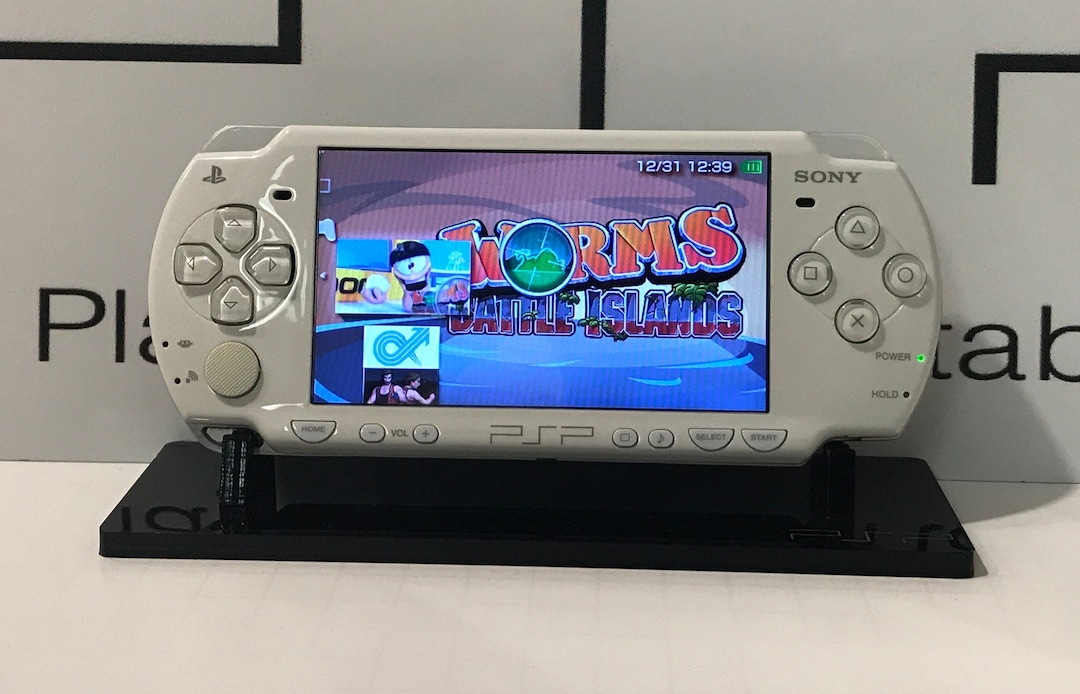 White PSP 2000 Import Custom Modded: 8-10K Games Bundle Pack 3 Memory ...