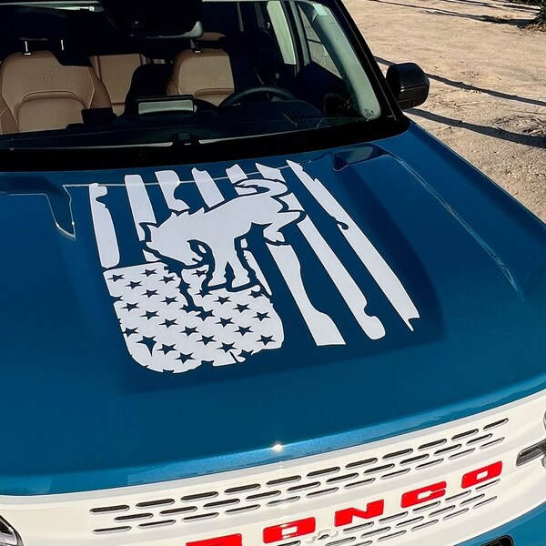 Bronco Sport Distressed Flag Decal - Etsy