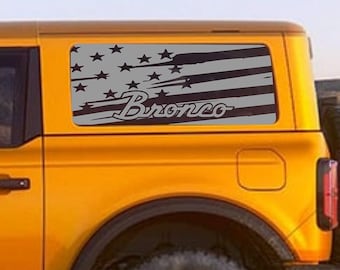 Distressed American Flag Rear Window Decals Fit Ford Bronco 6g - Etsy
