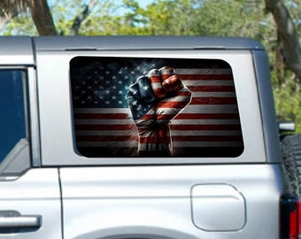Distressed American Flag Rear Side Window Decals for 2010-2014 for ...