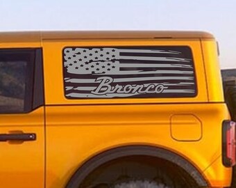 Distressed American Flag Rear Window Decals Fit Ford Bronco 6g - Etsy