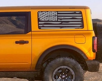 Distressed American Flag Rear Window Decals Fit Ford Bronco 6g - Etsy