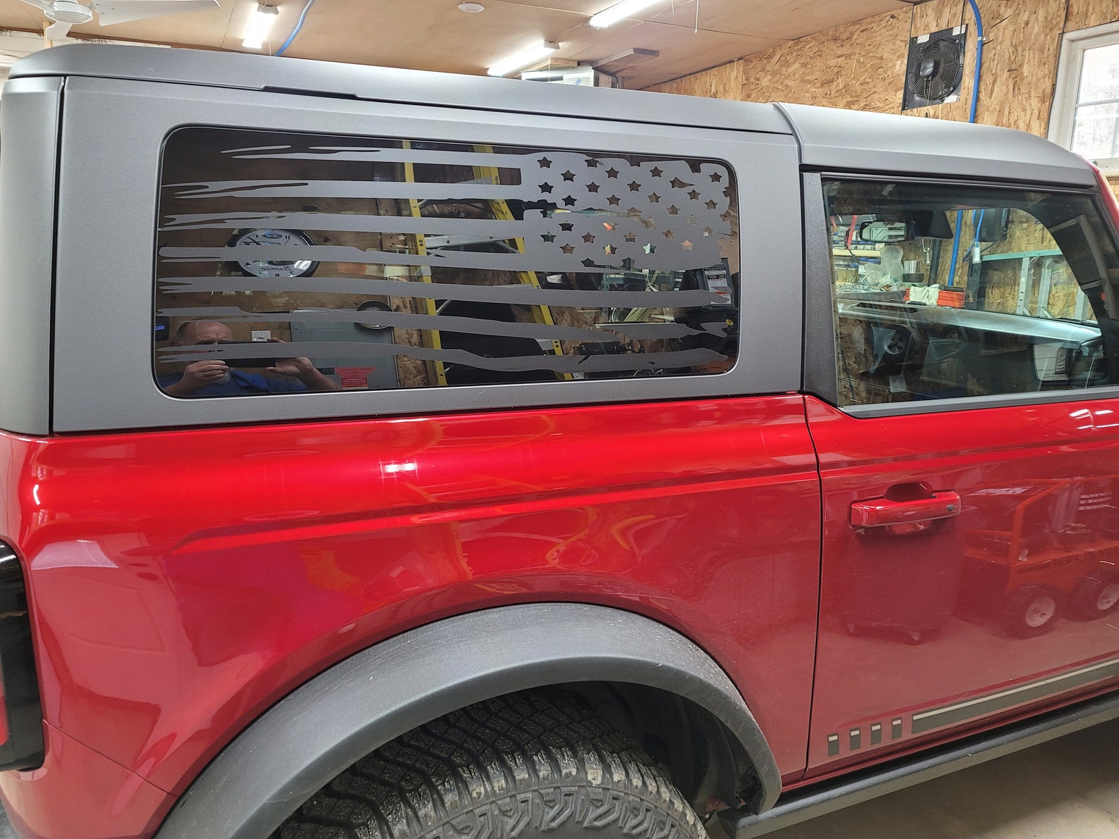 Distressed American Flag Rear Window Decals Fit Ford Bronco 6g Hardtop ...