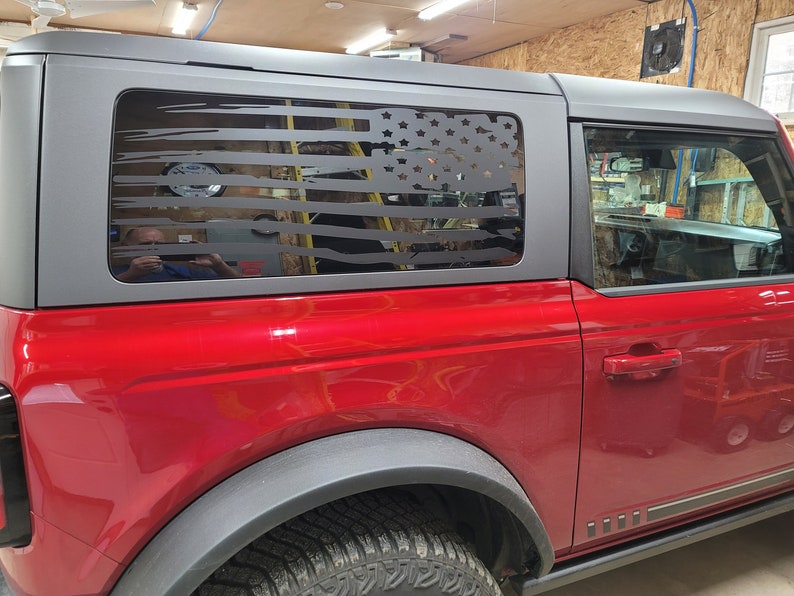 Distressed American Flag Rear Window Decals Fit Ford Bronco 6g Hardtop ...