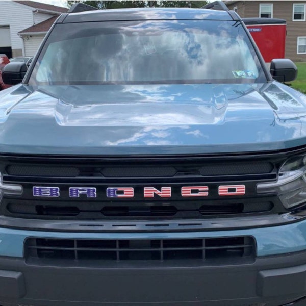 American Flag Vinyl Letters Overlay Decal for 2021+ Ford Bronco Sport ...