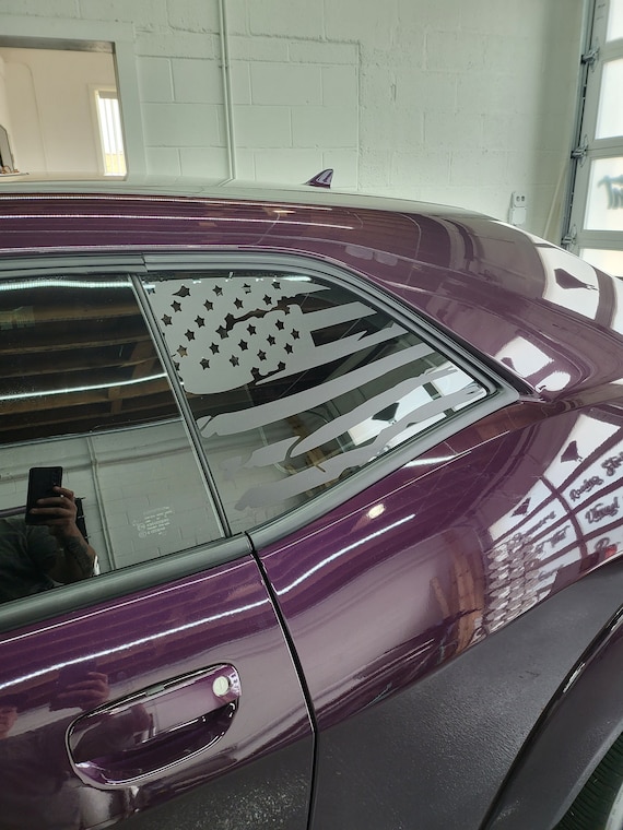 Dodge Challenger Distressed American Flag Window Decals Fits - Etsy
